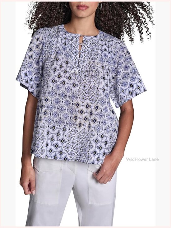 Tops | Short Sleeve Top With Gathered Ruching Detail | Poshmark